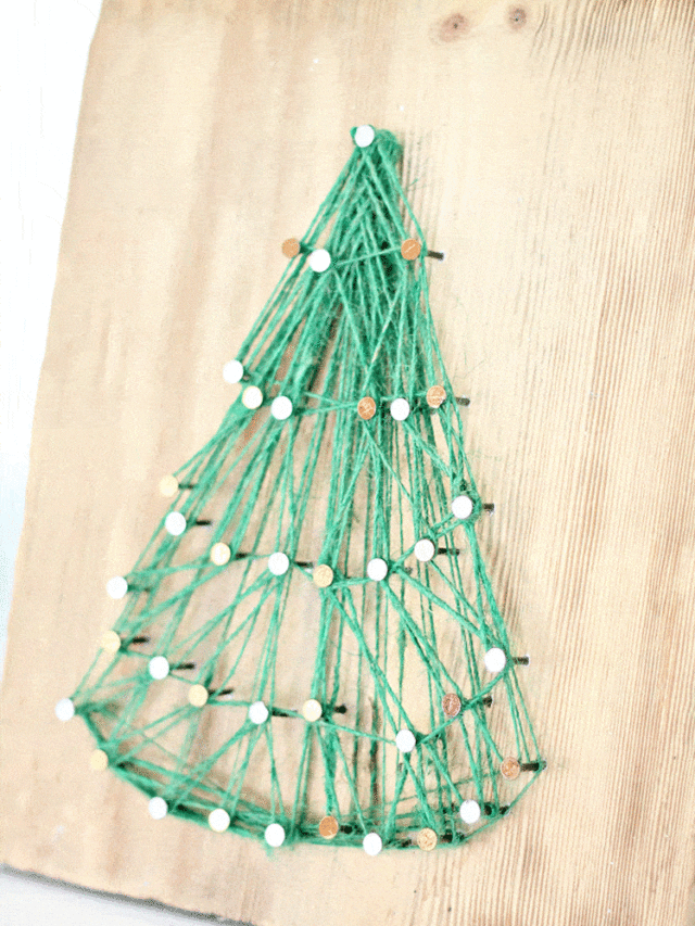 DIY Christmas Tree String Art - Domestically Speaking