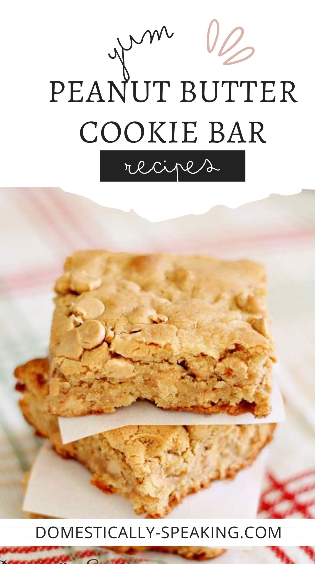 The Ultimate Peanut Butter Cookie Bars - Domestically Speaking