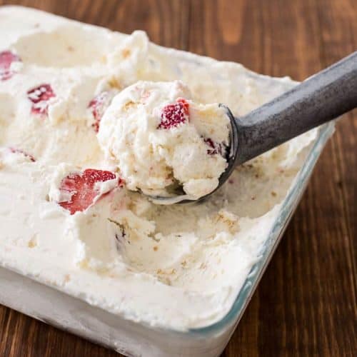 Strawberry Shortbread Ice Cream - Domestically Speaking