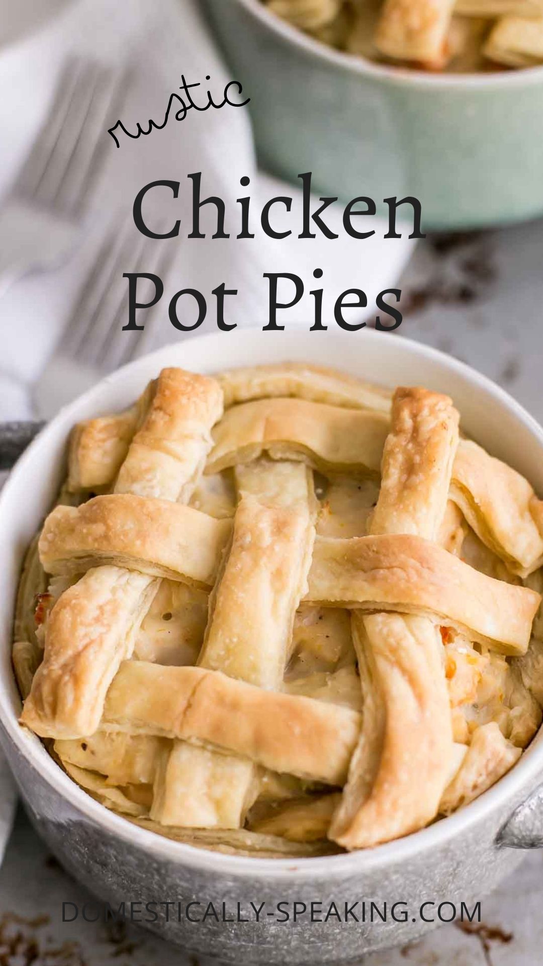 Rustic Chicken Pot Pie with Puff Pastry - Domestically Speaking