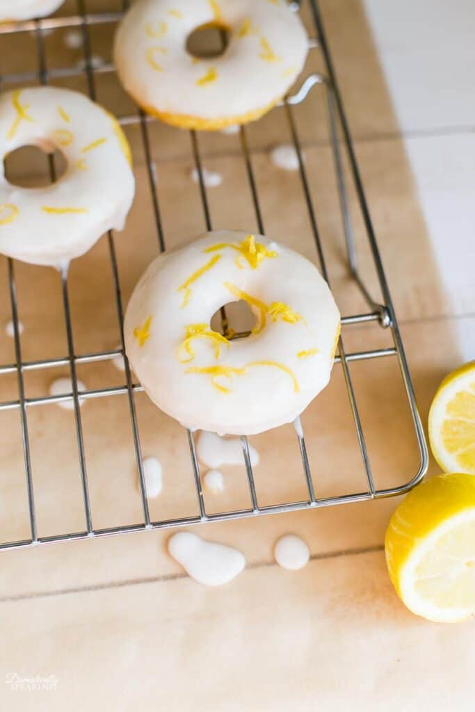 Lemon Cake Mix Donuts - Domestically Speaking