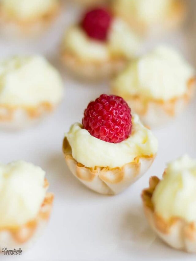 Easy Lemon Sour Cream Mini Tarts - Domestically Speaking