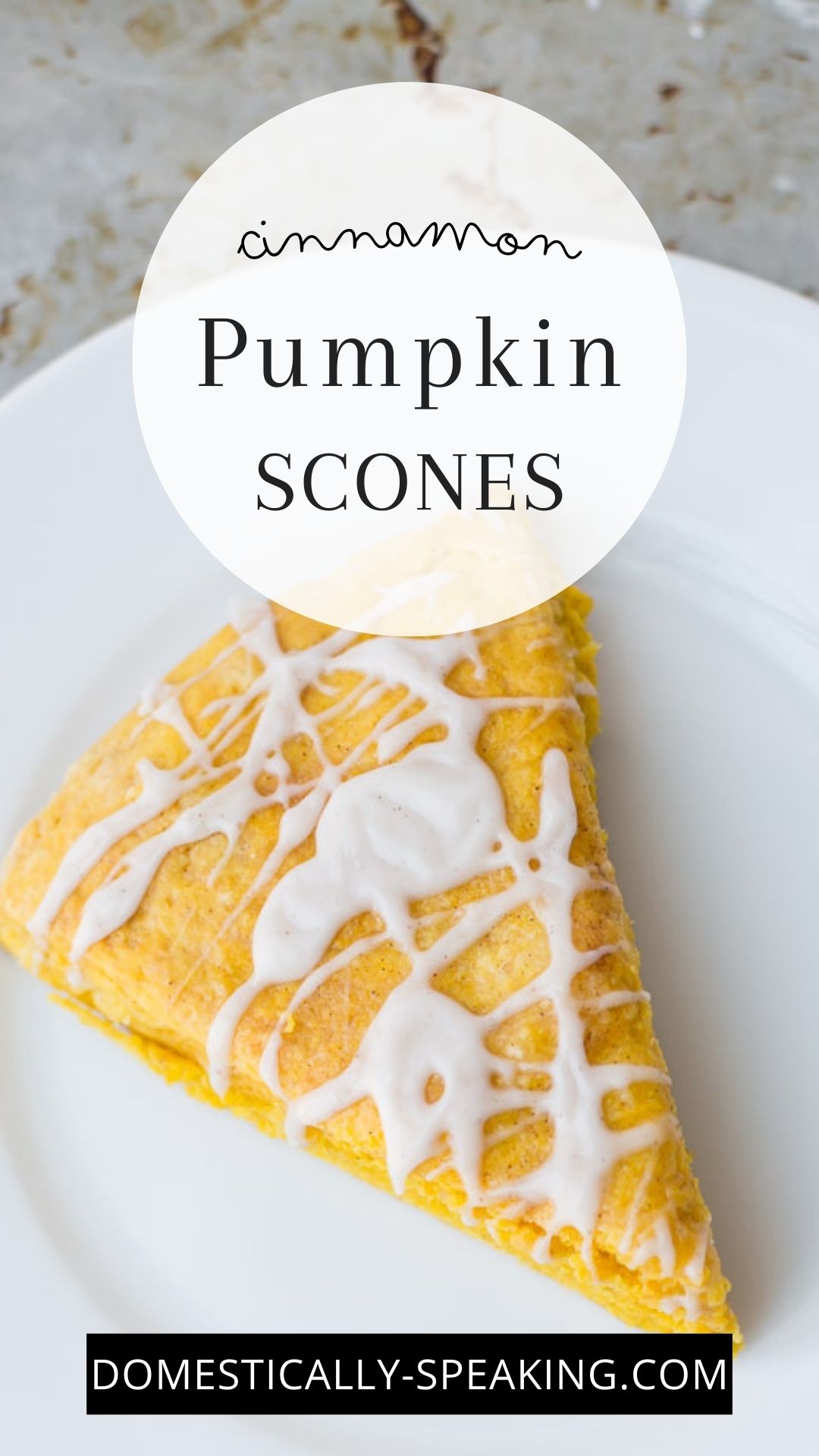 Pumpkin Scones with Cinnamon Icing - Domestically Speaking