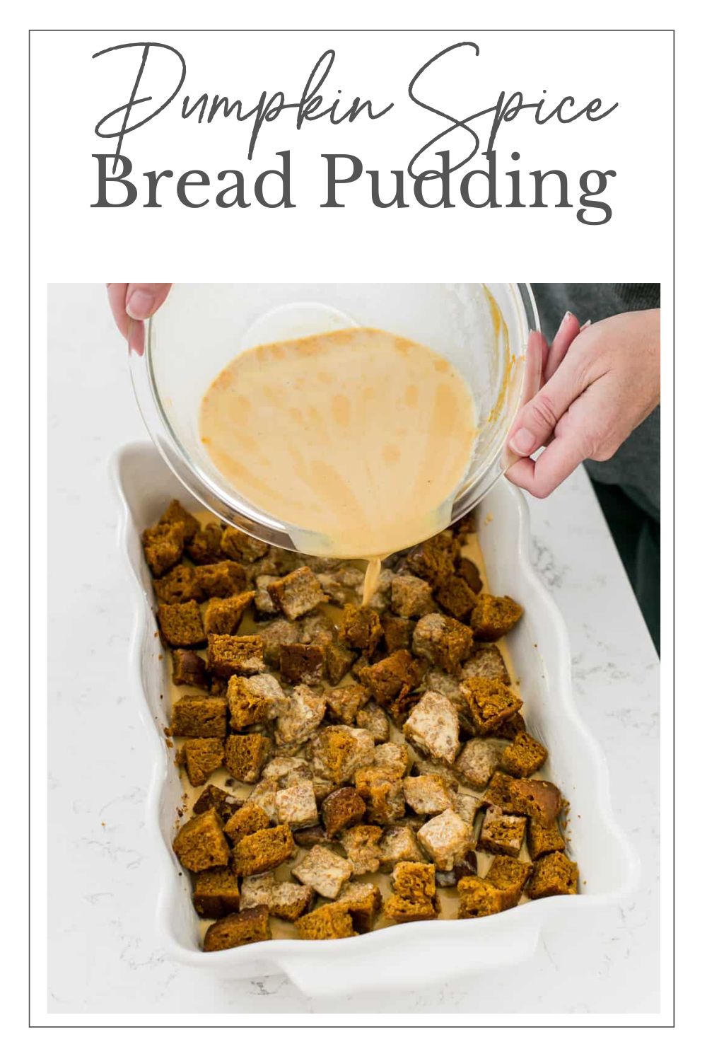 Pumpkin Spice Bread Pudding - Domestically Speaking