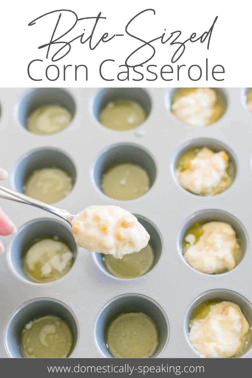 Corn Casserole Bites - Domestically Speaking