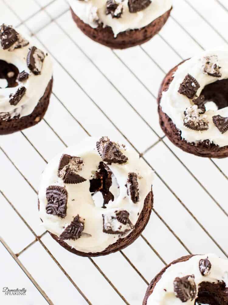 Oreo Chocolate Baked Donuts - Domestically Speaking