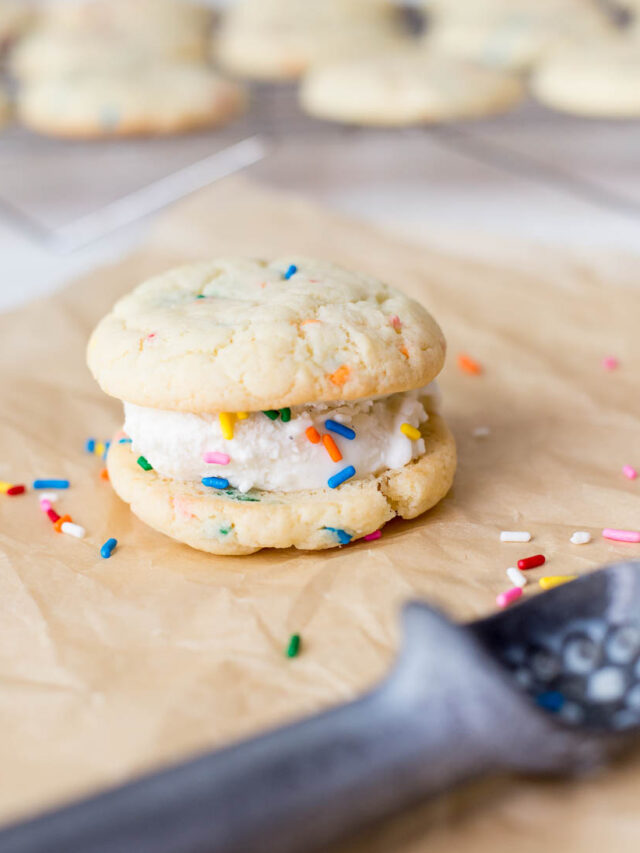 Funfetti Ice Cream Sandwiches - Domestically Speaking