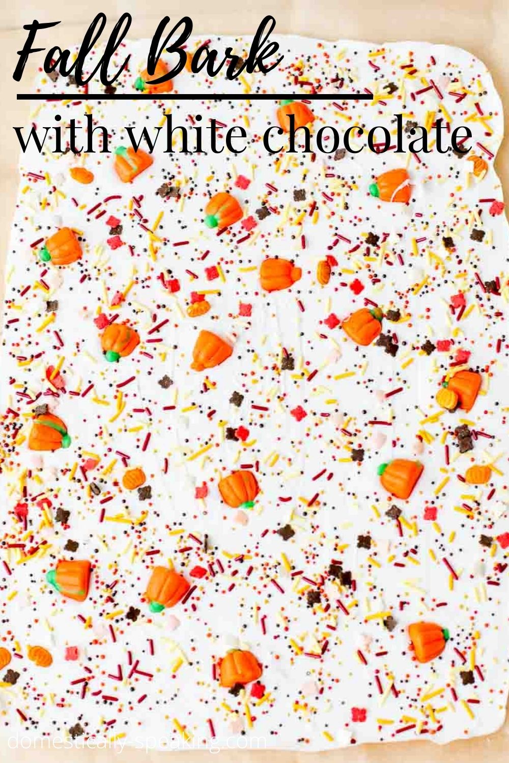 Fall White Chocolate Bark - Domestically Speaking