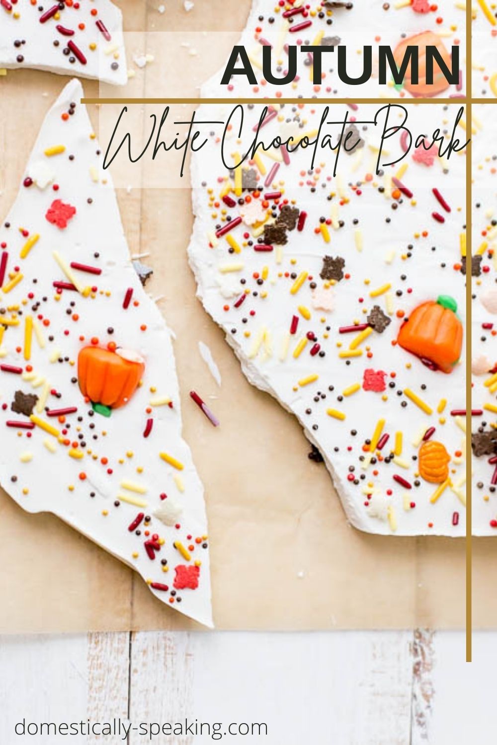 Fall White Chocolate Bark - Domestically Speaking