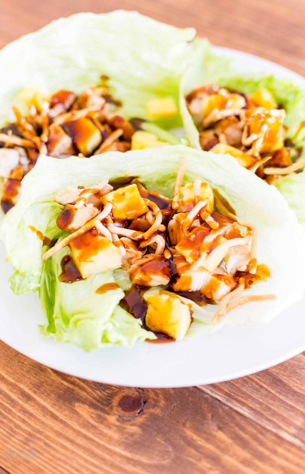 Hawaiian Chicken Lettuce Wraps - Domestically Speaking