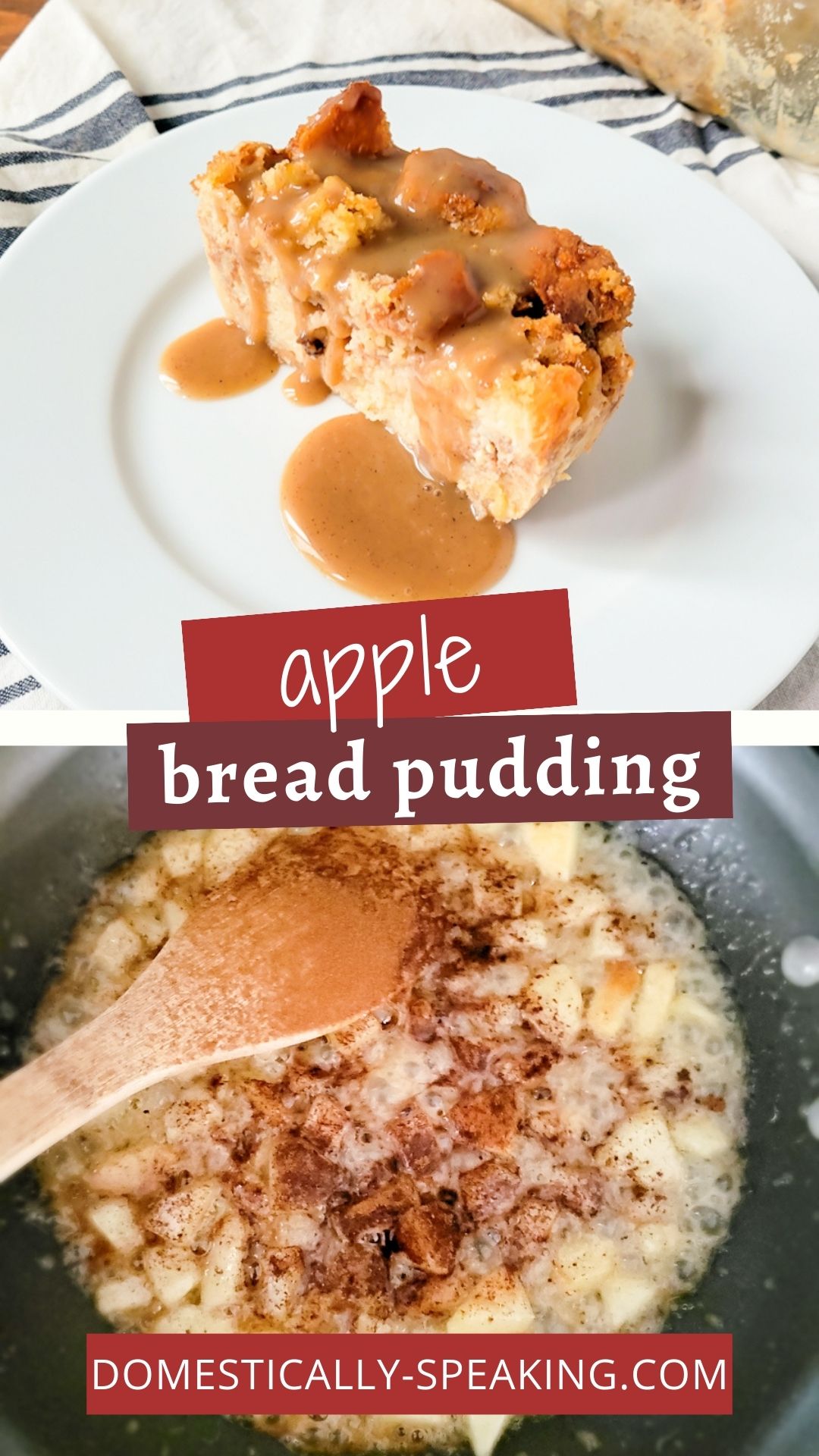 Apple Bread Pudding Loaf - Domestically Speaking