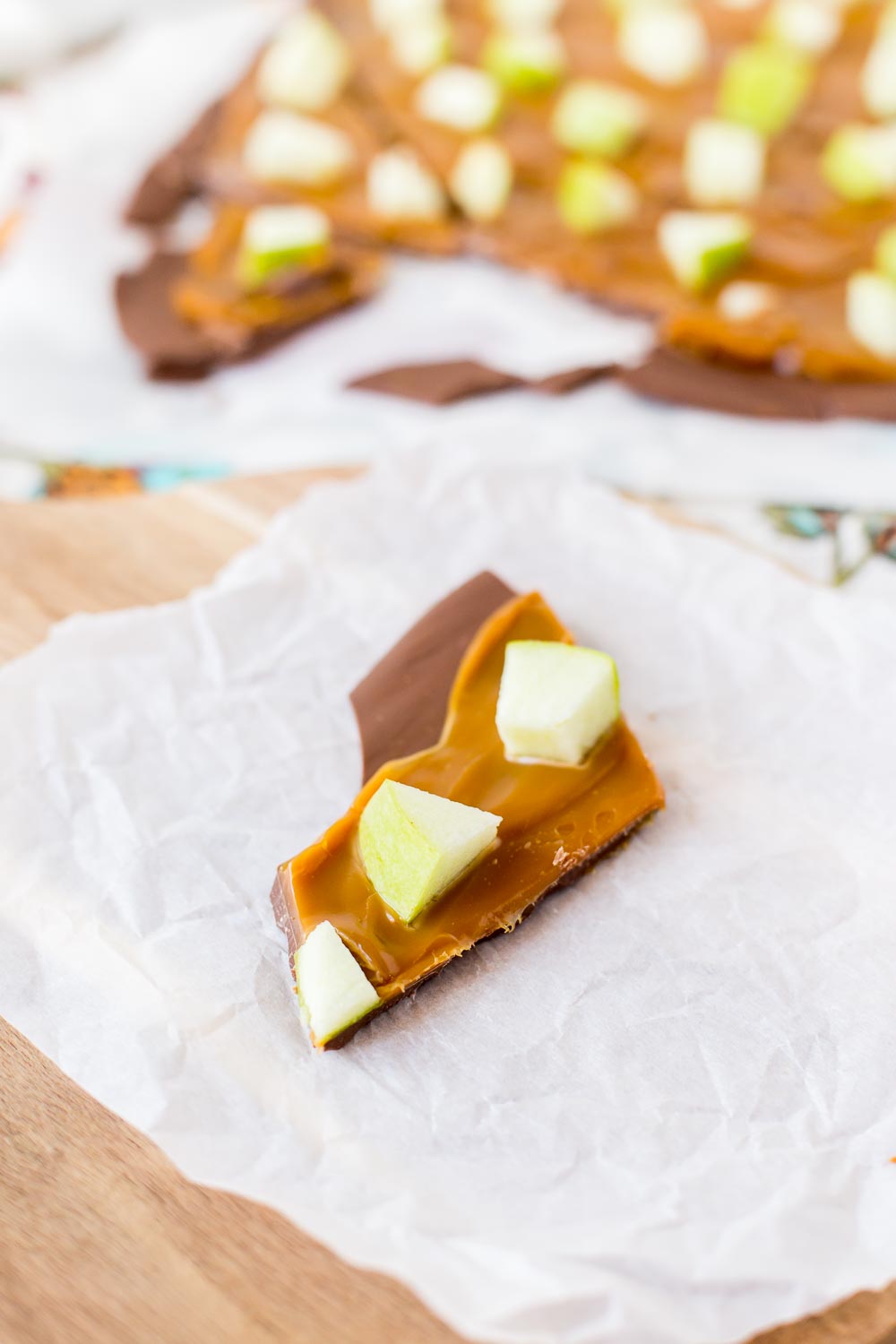 Chocolate Caramel Apple Bark - Domestically Speaking
