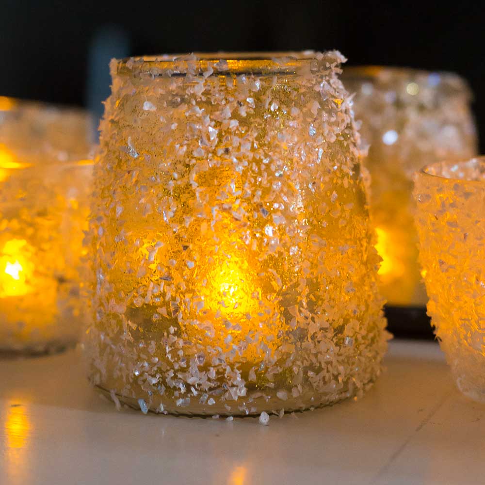 How to Make Snowy Votives - Domestically Designed