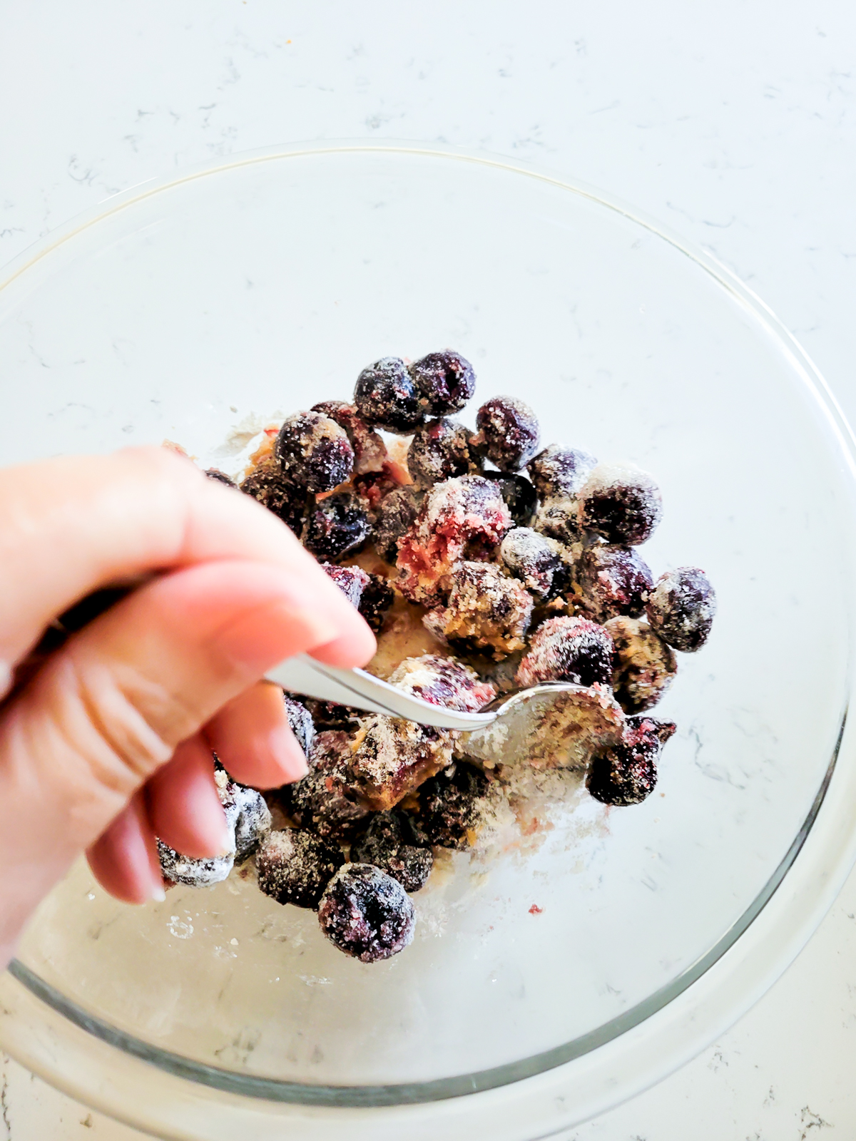 Cherry Crisp with Frozen Cherries - Domestically Speaking