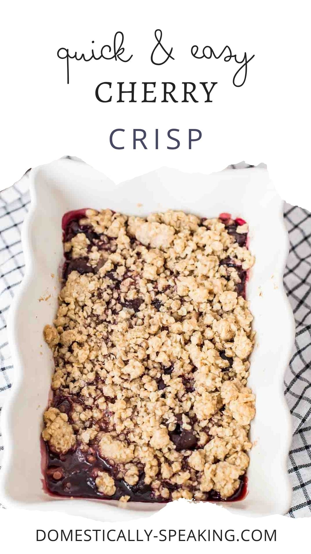 Cherry Crisp with Frozen Cherries - Domestically Speaking