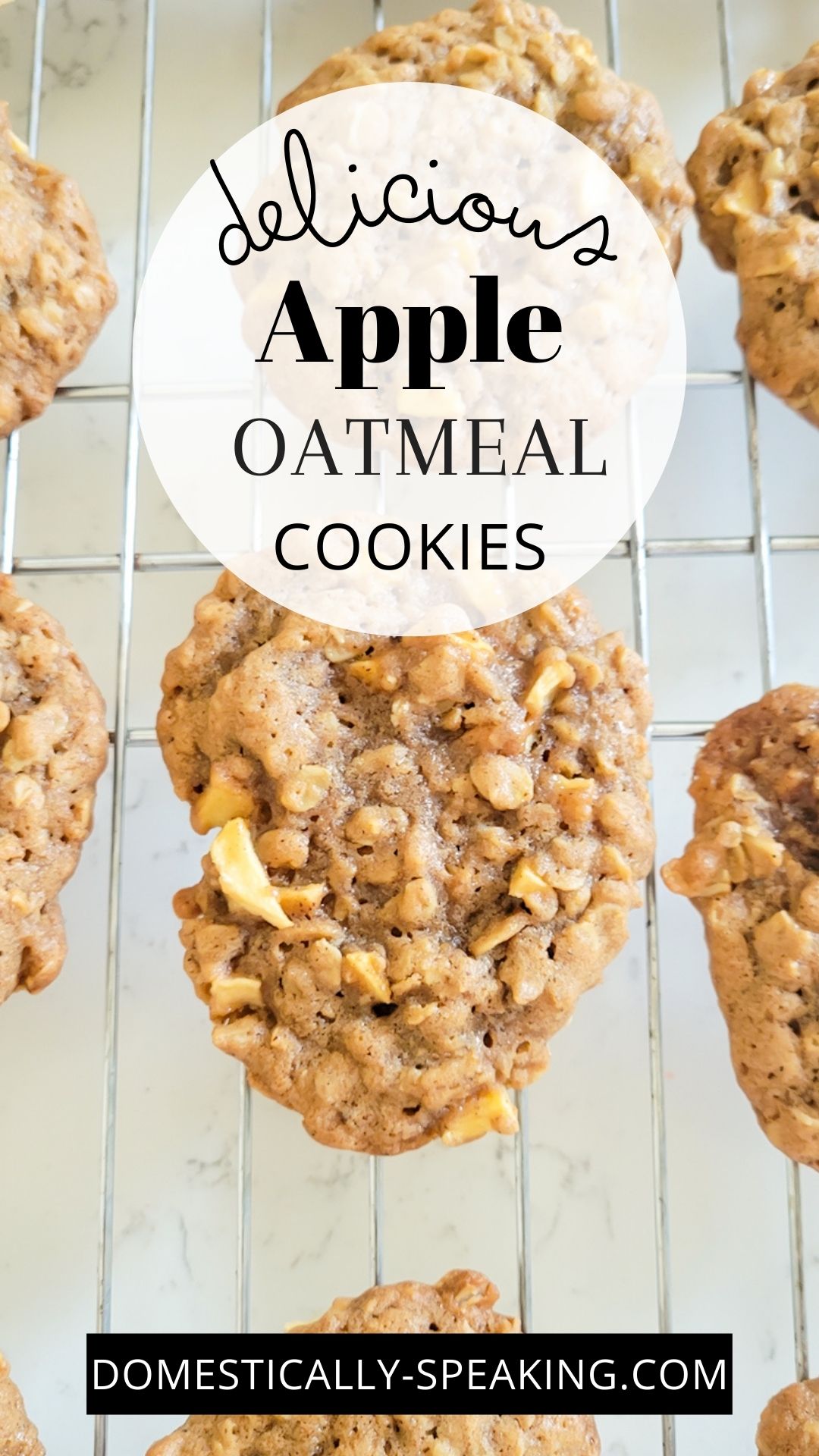 Delicious Spiced Apple Oatmeal Cookies - Domestically Speaking